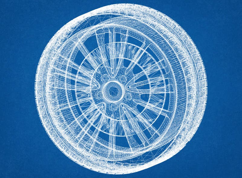 Car Tire and Rim Design - Architect Blueprint Stock Photo - Image of ...