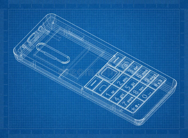 Smartphone Architect Blueprint Stock Photo - Image of architectural ...