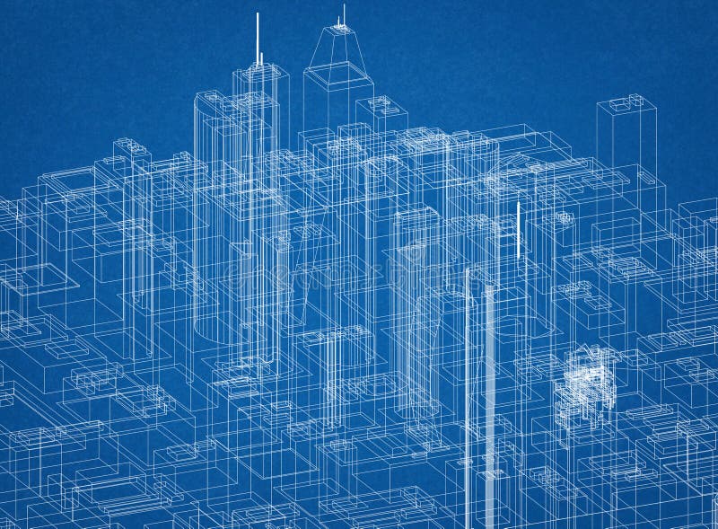 City Concept Architect Blueprint Stock Image - Image of construction ...