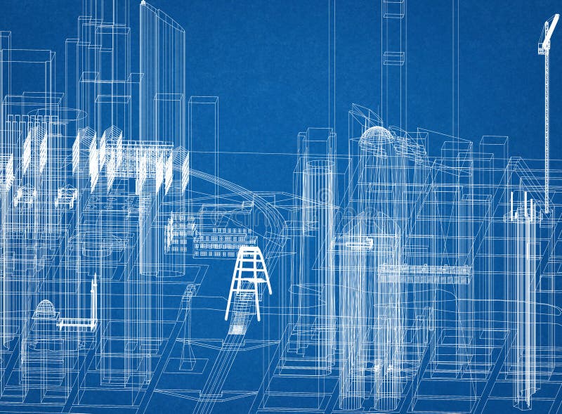 City Design Architect Blueprint Stock Illustration - Illustration of ...