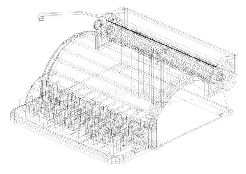 Classic Typewriter Architect Blueprint - Isolated Stock Photo - Image ...