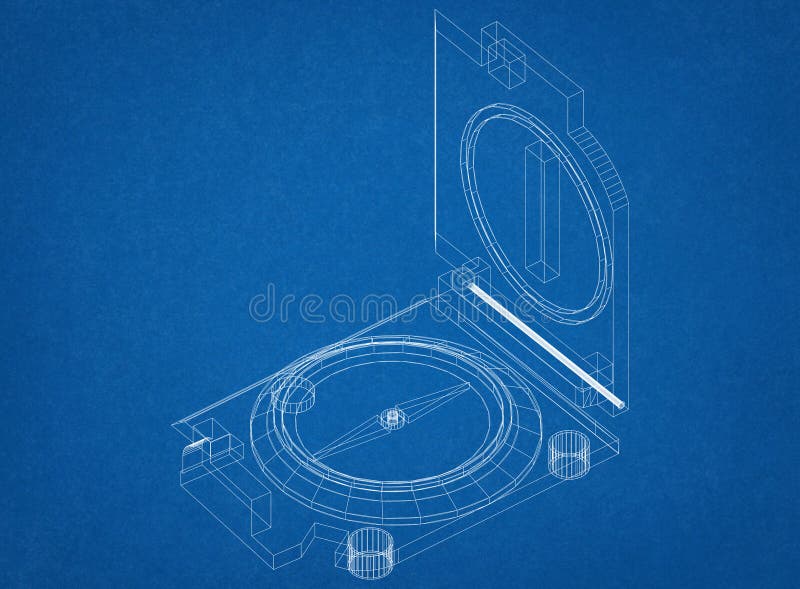 Compass on blueprint stock photo. Image of planning, build - 770626