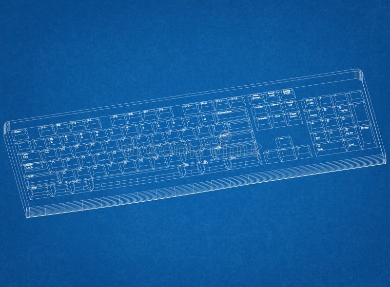 Computer Keyboard Architect Blueprint Stock Image - Image of button ...