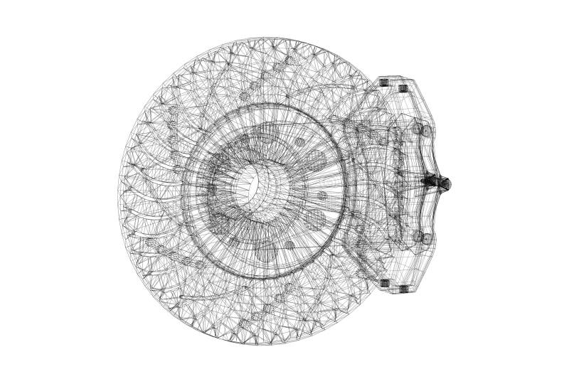 Disc Brake Architect Blueprint - Isolated Stock Illustration ...