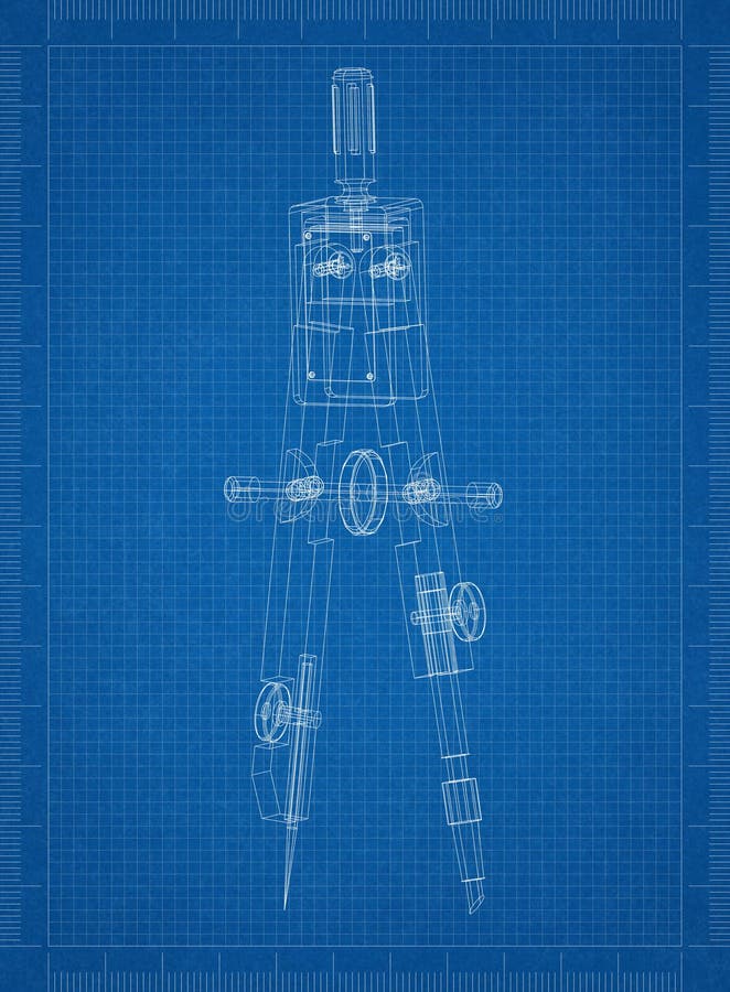 Drawing Compass Architect Blueprint Stock Illustration - Illustration ...