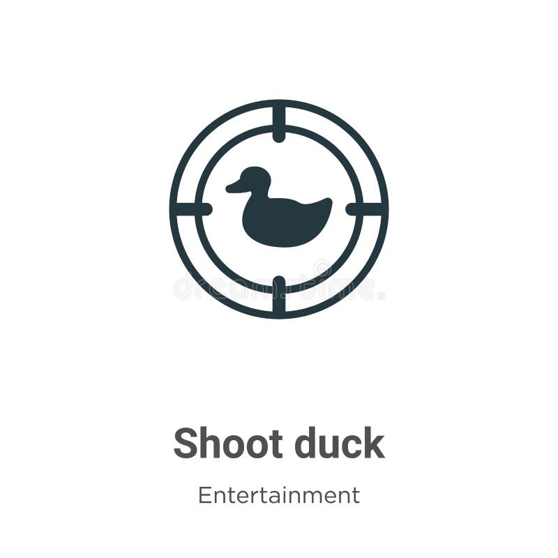 Shoot Duck Vector Icon on White Background. Flat Vector Shoot Duck Icon ...