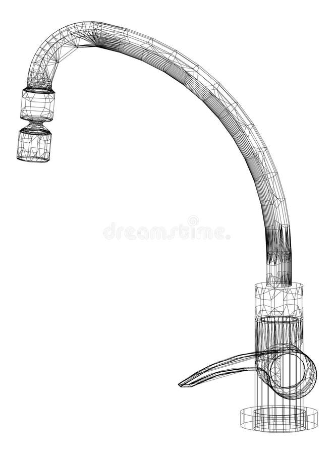 Faucet Architect Blueprint - Isolated Stock Illustration - Illustration ...