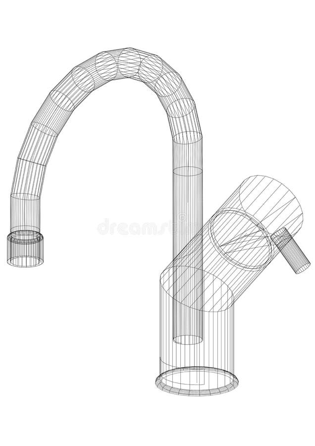 Faucet Architect Blueprint - Isolated Stock Illustration - Illustration ...