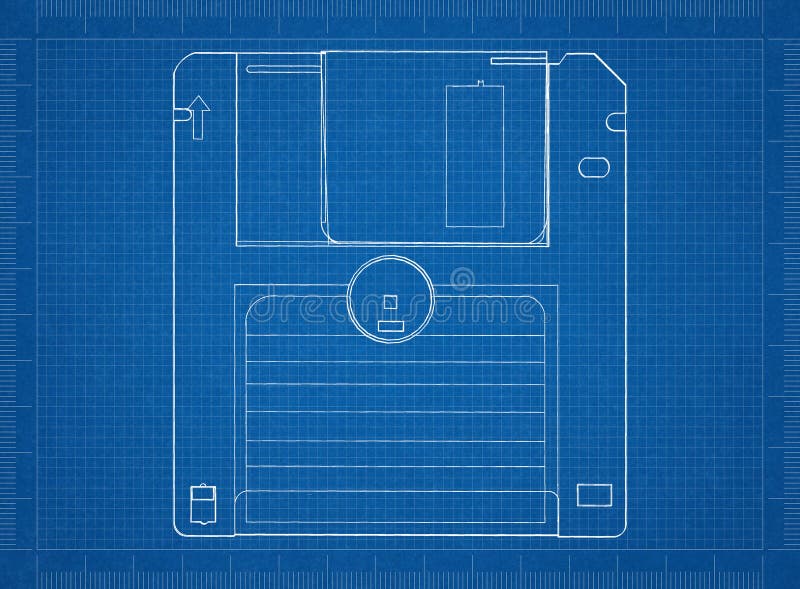 Floppy Disk Architect Blueprint Stock Image - Image of construction ...