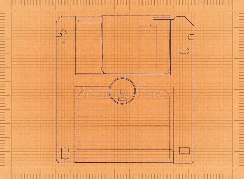 Floppy Disk - Retro Blueprint Stock Photo - Image of architect ...