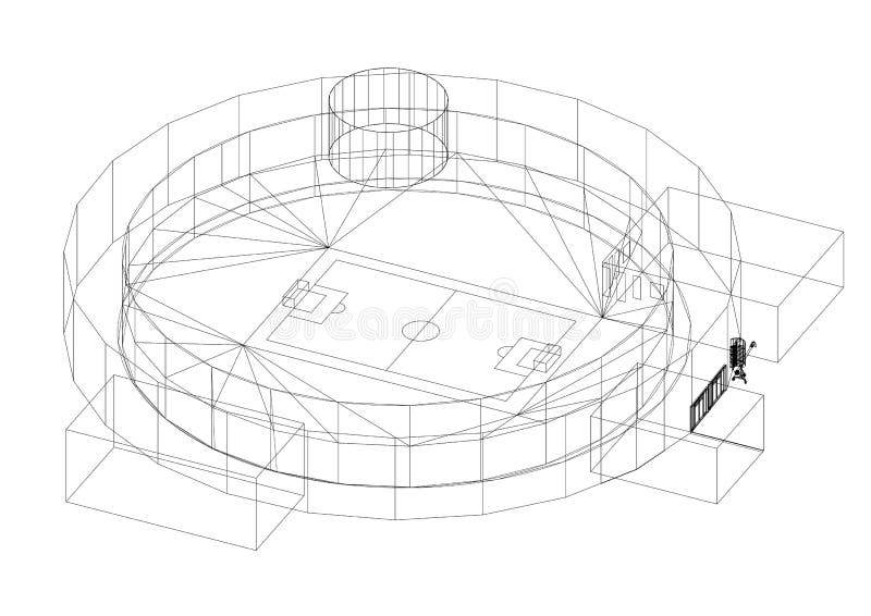 Football Stadium Architect Blueprint - Isolated Stock Illustration ...
