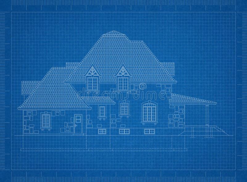 House Architect blueprint stock illustration. Illustration of outline ...