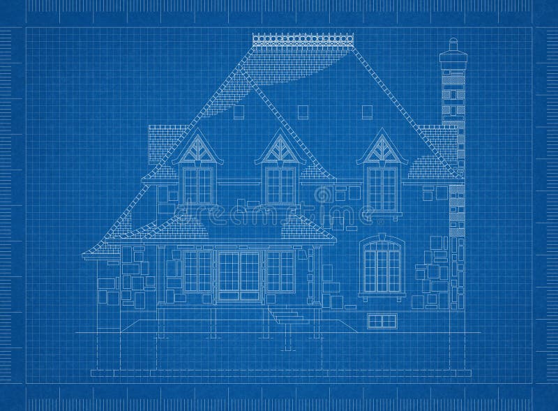 House Design Architect Blueprint - Isolated Stock Illustration ...