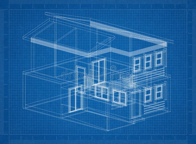 House Layout Design Blueprint Stock Illustration - Illustration of ...