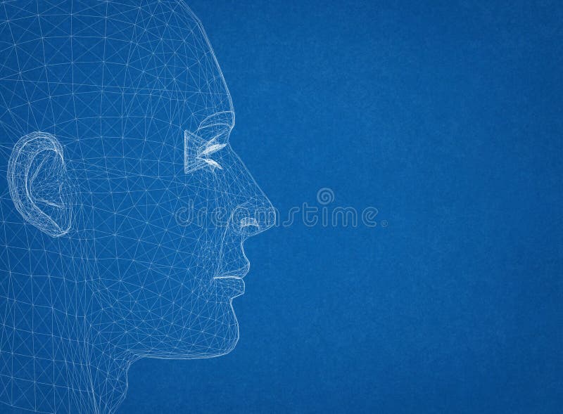 Human Head Design - Architect Blueprint Stock Illustration ...