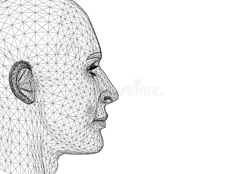 Human Head Concept Architect Blueprint Stock Illustration ...
