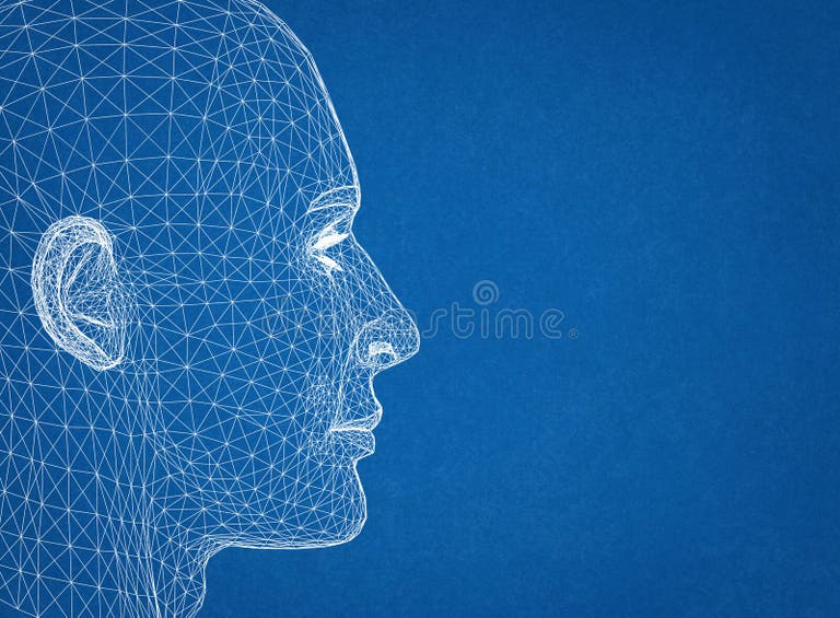 Human Head Design - Architect Blueprint Stock Illustration ...