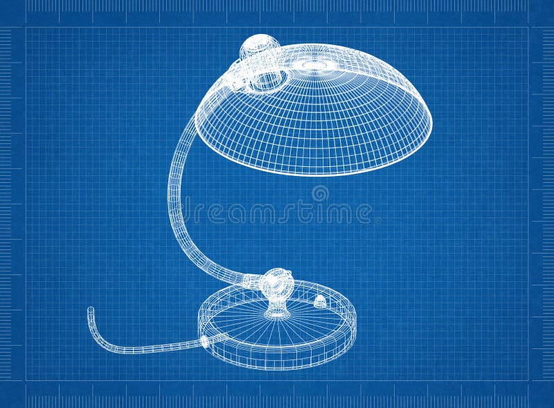 Lamp 3D blueprint stock image. Image of bulb, energy - 113062671
