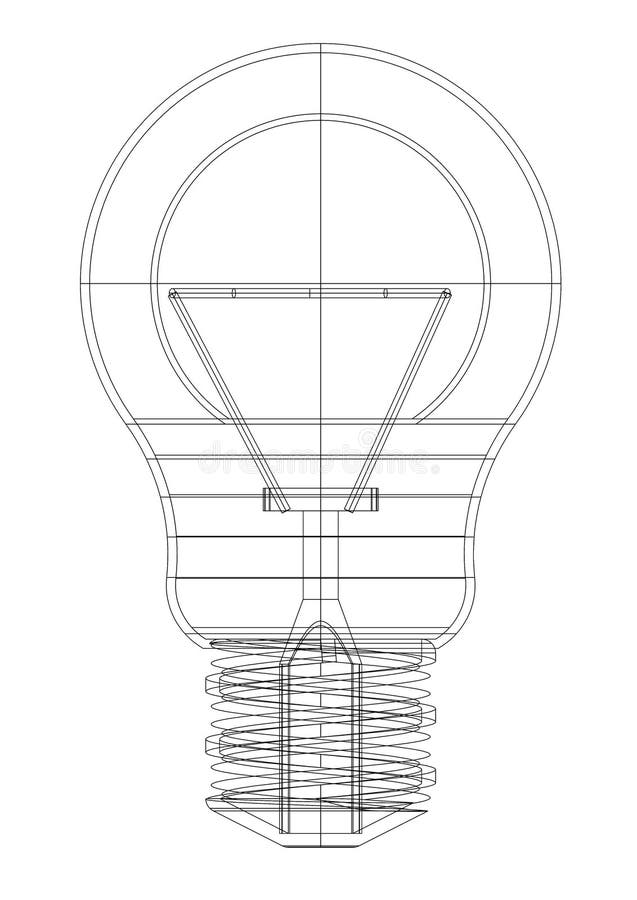Light Bulb Architect Blueprint - Isolated Stock Illustration ...