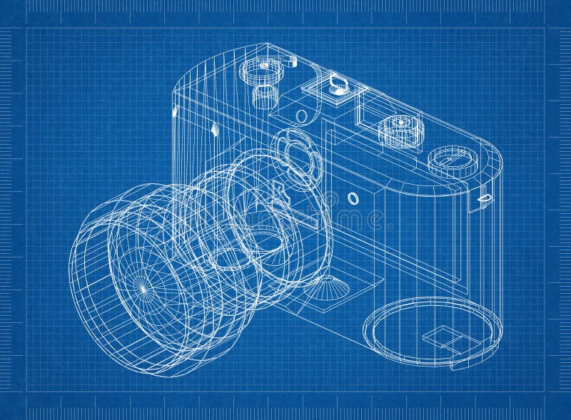 Old Camera Architect Blueprint Stock Illustration - Illustration of ...