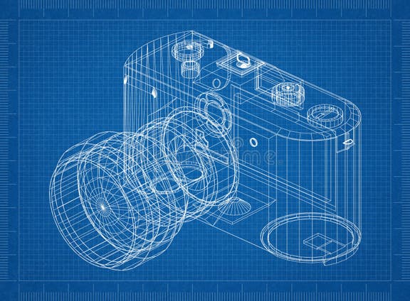 Old Camera Architect Blueprint Stock Illustration - Illustration of ...