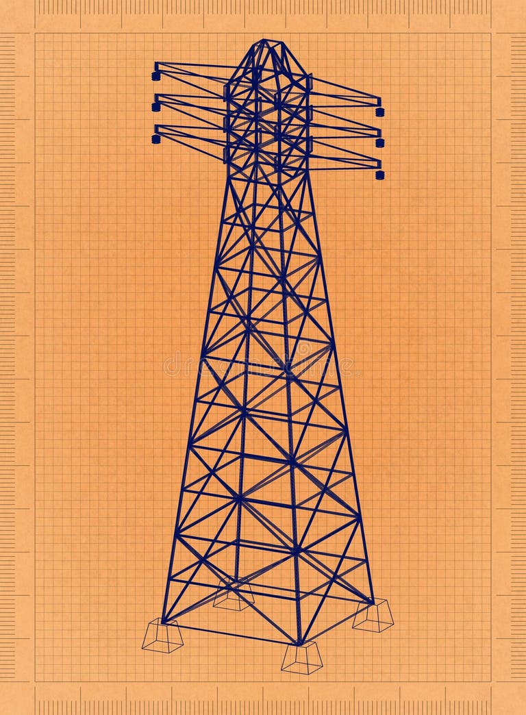 Electrical Tower Retro Stock Illustrations – 141 Electrical Tower Retro ...