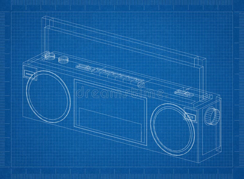 Radio Architect Blueprint - Isolated Stock Illustration - Illustration ...
