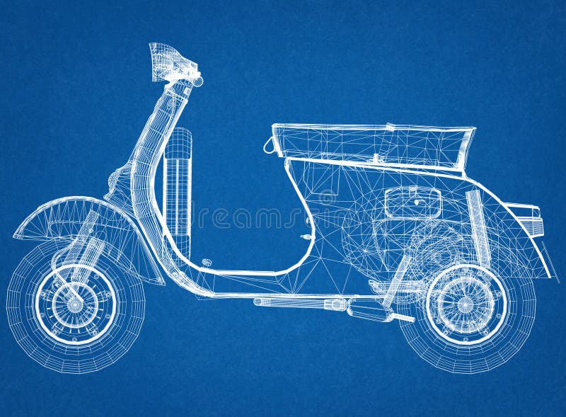 Scooter Architect Blueprint - Isolated Stock Illustration ...