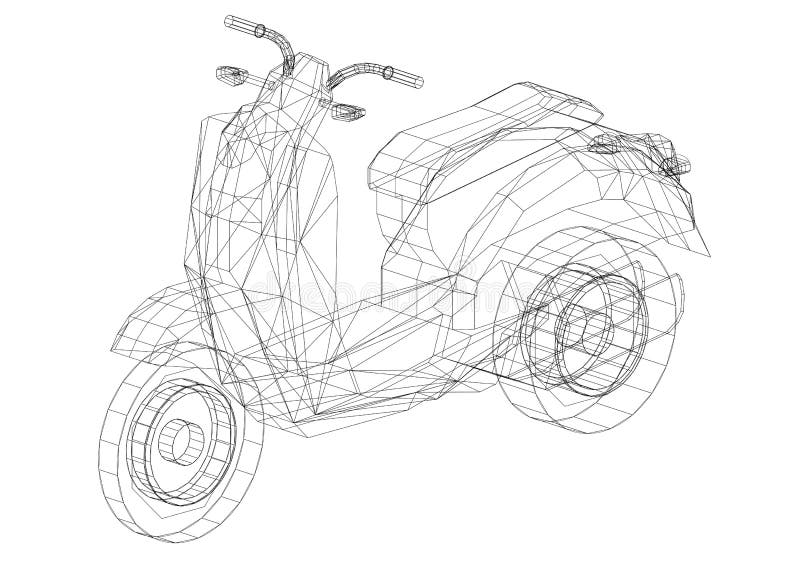 Scooter Architect Blueprint - Isolated Stock Illustration ...