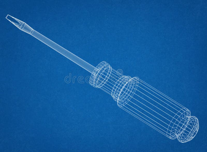 Screwdriver Architect Blueprint Stock Photo - Image of work ...