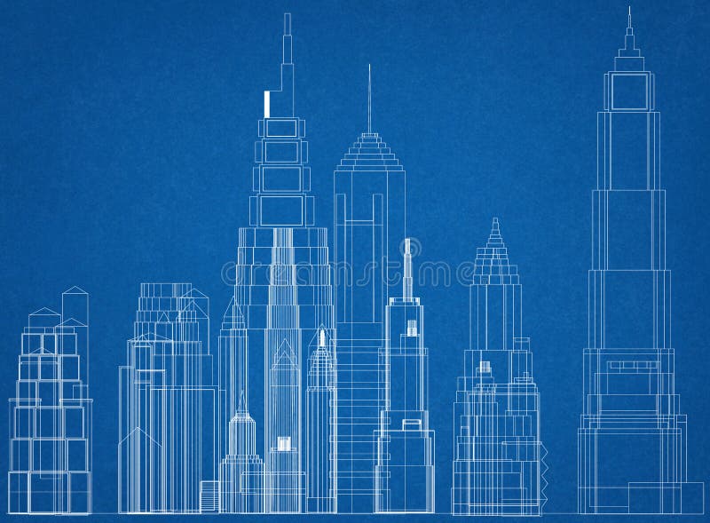Skyscrapers Concept Architect Blueprint - Isolated Stock Illustration ... Skyscrapers Concept Architect Blueprint - Isolated Stock Illustration ...