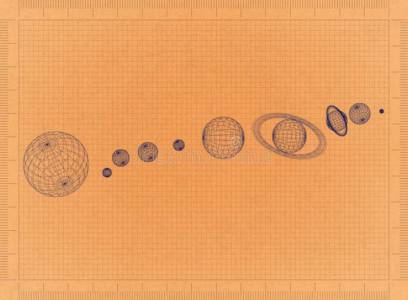 Solar System Blueprint stock illustration. Illustration of galaxy ...