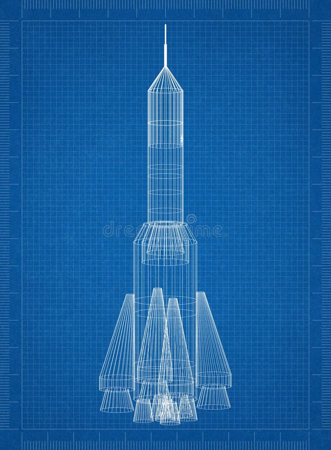 Rocket Blueprint (vertical) Stock Vector - Illustration of used ...