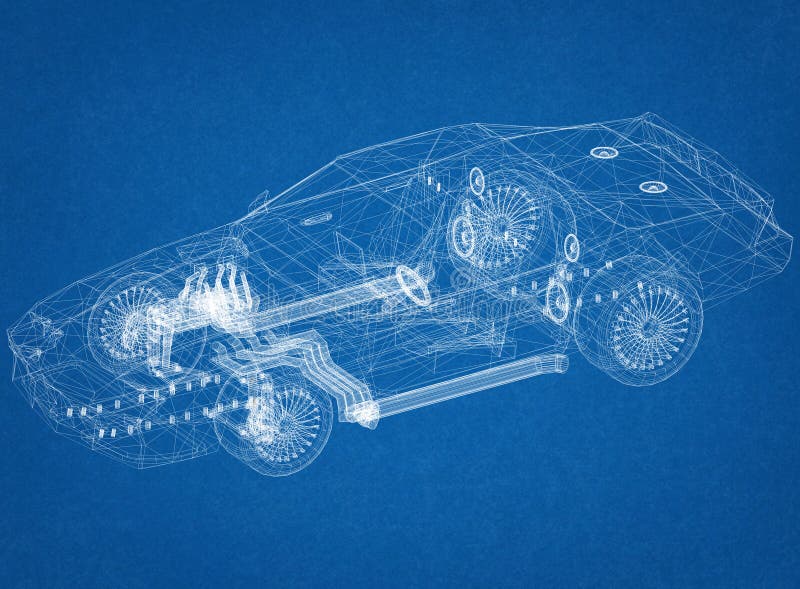 Sport Car Architect Blueprint Stock Image - Image of construction ...