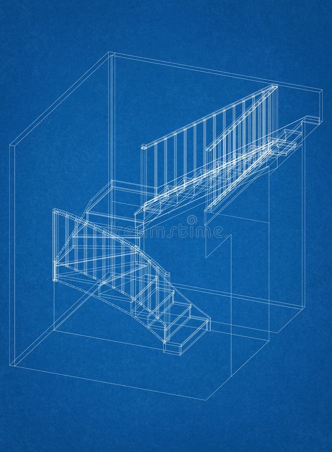 Stairs Architect Blueprint stock image. Image of climbing - 119948849