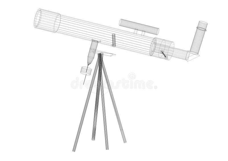 Telescope Architect Blueprint - Isolated Stock Illustration ...