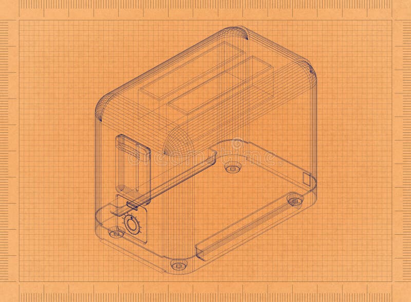 Classic Toaster Architect Blueprint - Isolated Stock Illustration ...