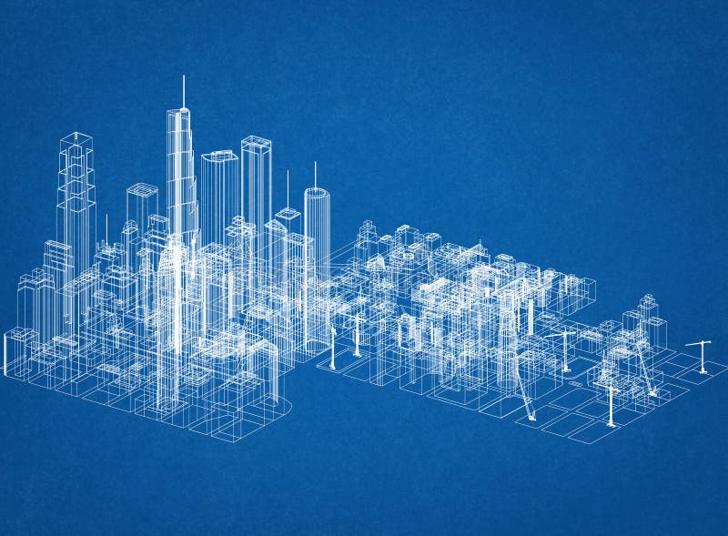 Town Concept Architect Blueprint Stock Illustration - Illustration of ...