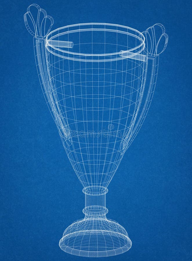 Trophy Design Architect Blueprint Stock Illustration - Illustration of ...
