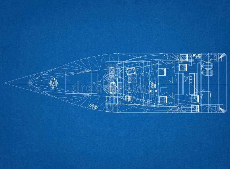Yacht Concept Architect Blueprint Stock Photo - Image of marine, luxury ...