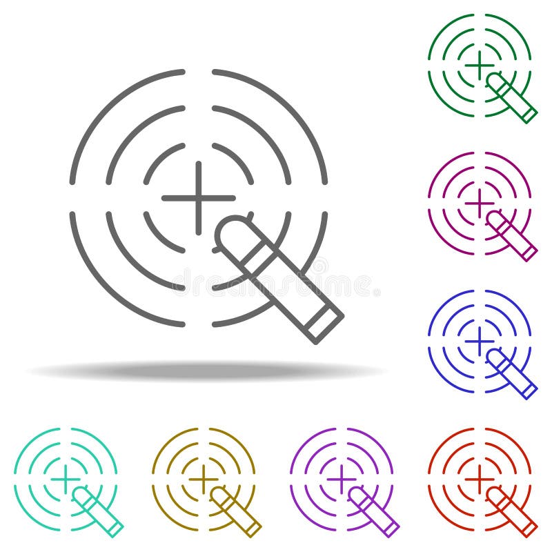 Shooters Game Outline Icon. Elements of Game Development in Multi Color ...