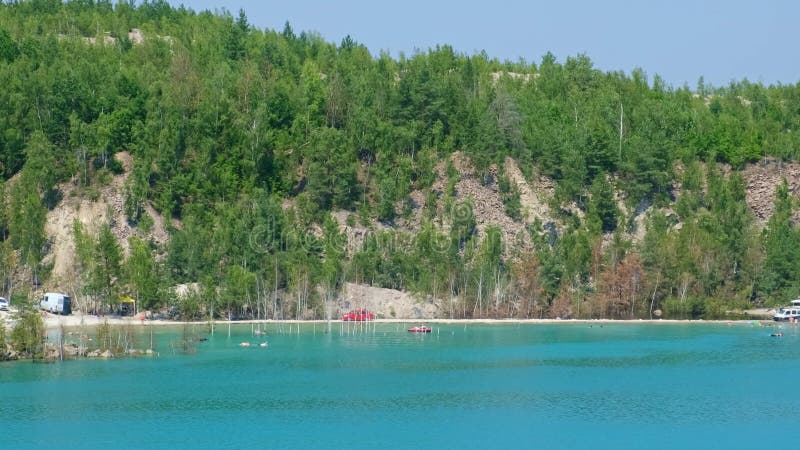 Shooting from Above a Limestone Quarry in the Middle of the Forest ...