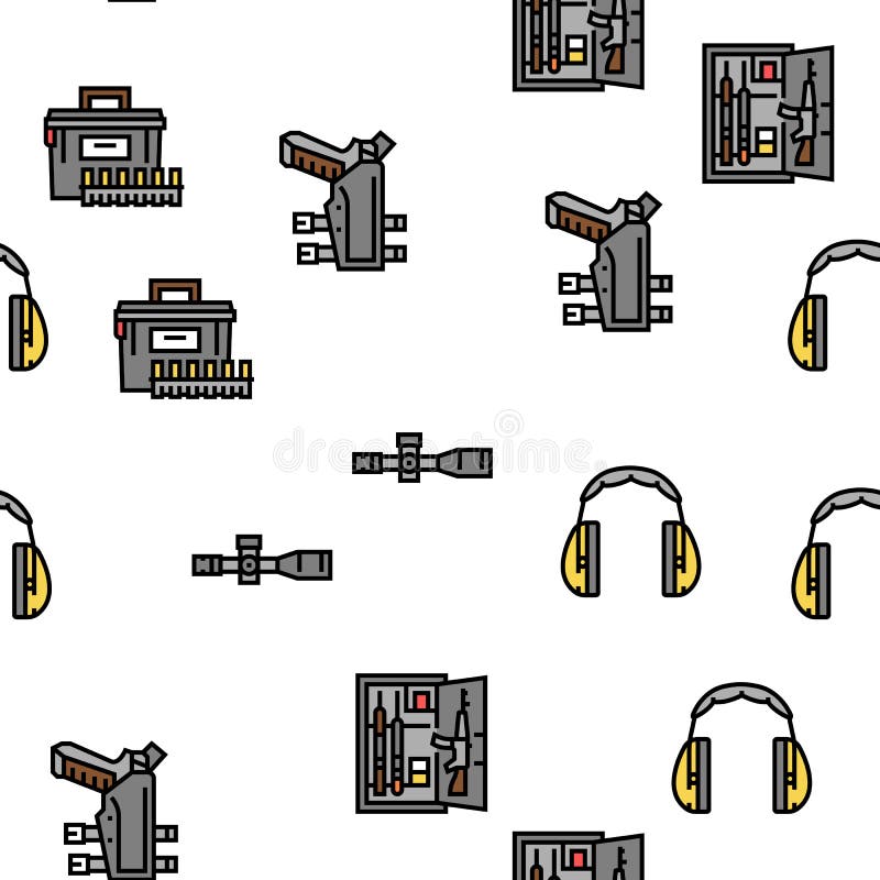 Shooting Accessories Vector Seamless Pattern Stock Vector ...
