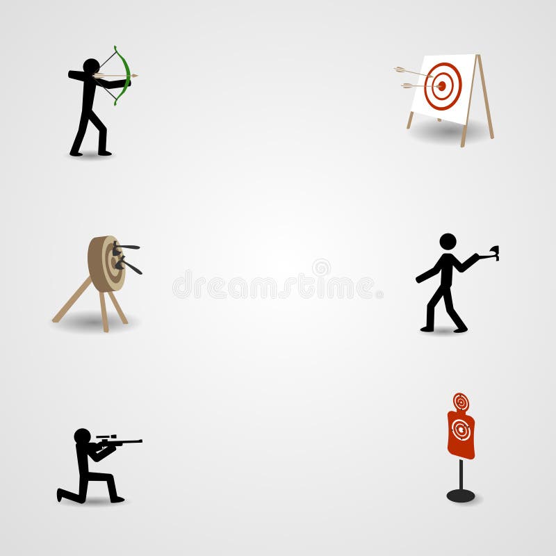 Shooting, Archery and Axe Throwing Stock Vector - Illustration of arrow ...