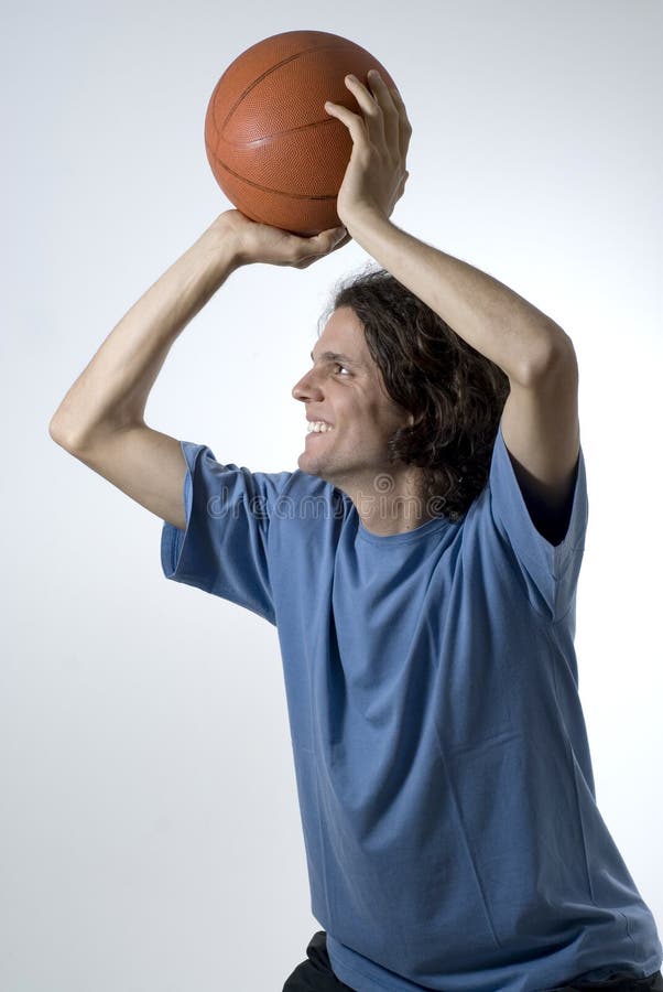 Shooting A Basketball - Vertical Stock Image - Image of isolated, male ...