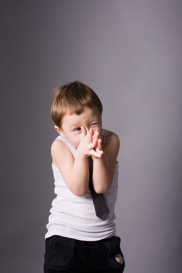 Indignant boy stock photo. Image of little, alone, hands - 12564302
