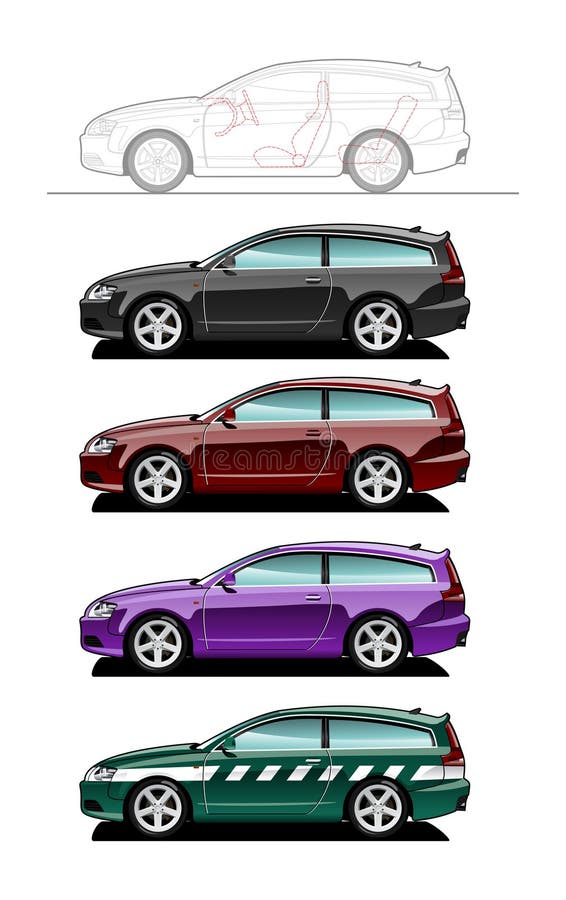 Shooting-brake stock vector. Illustration of view, colored - 12441095