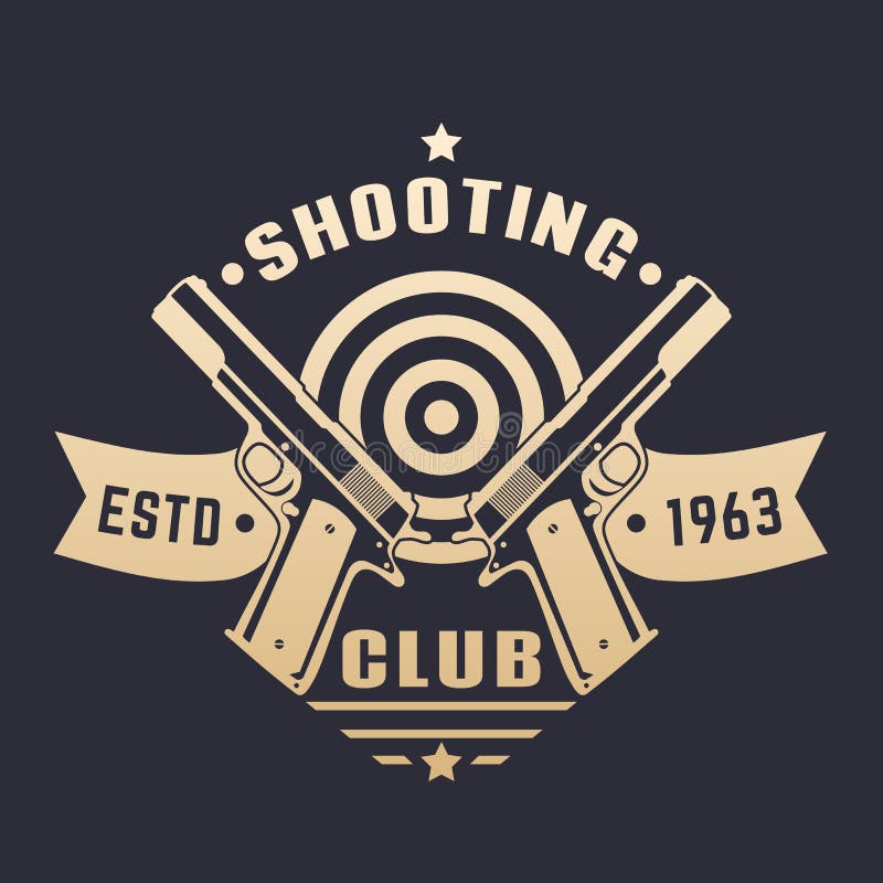 Shooting Club Logo, Emblem with Two Pistols Stock Vector - Illustration ...
