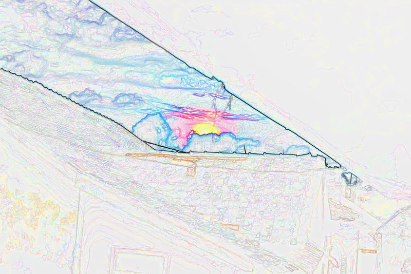 Sketch of a sun rising stock illustration. Illustration of drawing ...