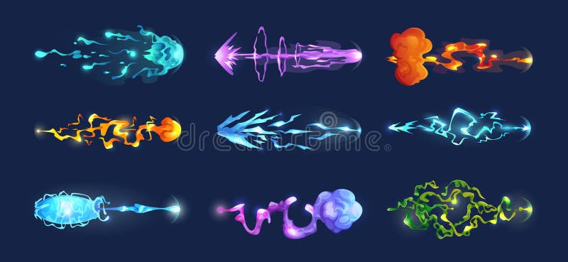 Shooting Effect. Splashes from Fantastic Guns Laser Shooting Exact ...